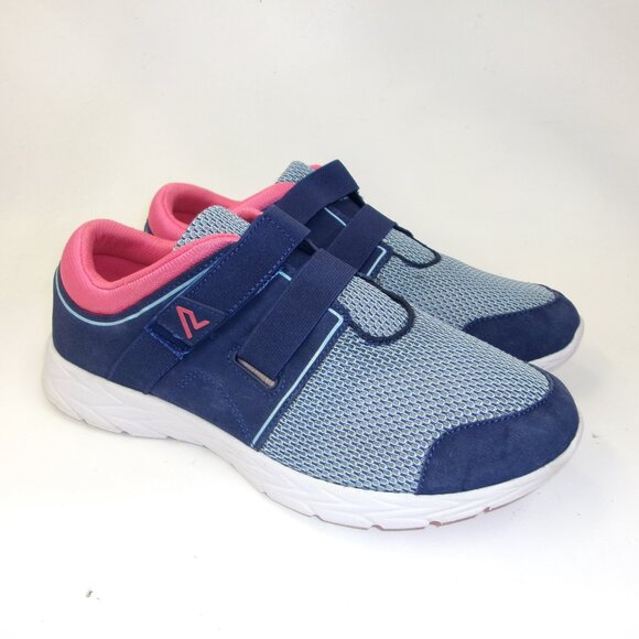 Vionic | Shoes | Vionic Suede Mesh Ema Blue Adjustable Sneakers Womens ...